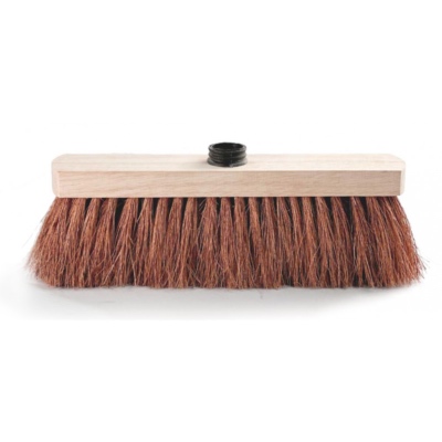 Balai coco naturel avec monture en bois à vis - 29cm